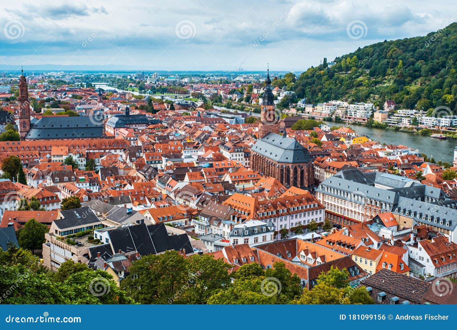 View of the Old, Beautiful City of Heidelberg Stock Photo - Image of ...