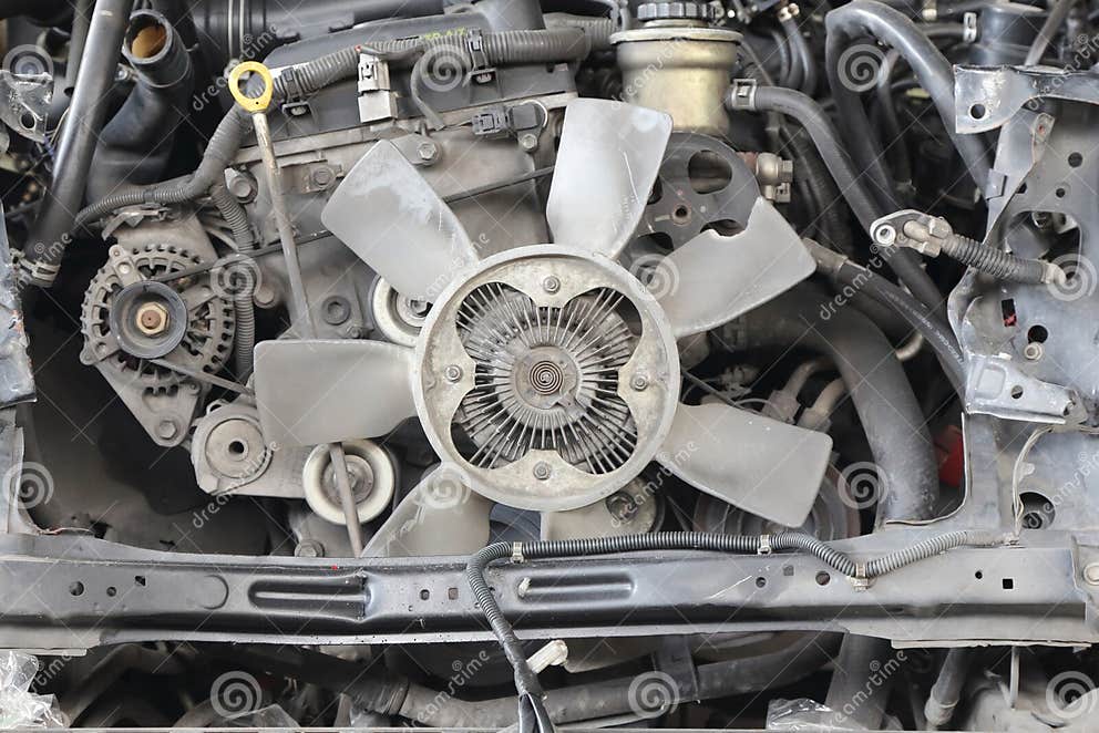 View of Old Broken Car Engine Stock Image - Image of chain, broken ...