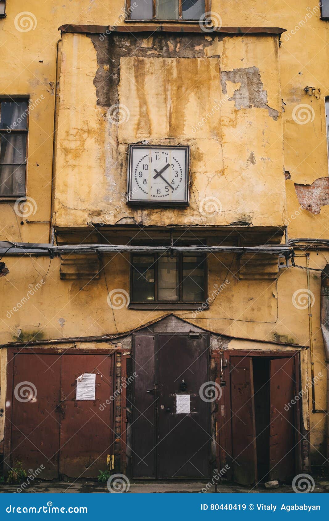 View of Old Building with Anciant Clock Stock Image - Image of ...