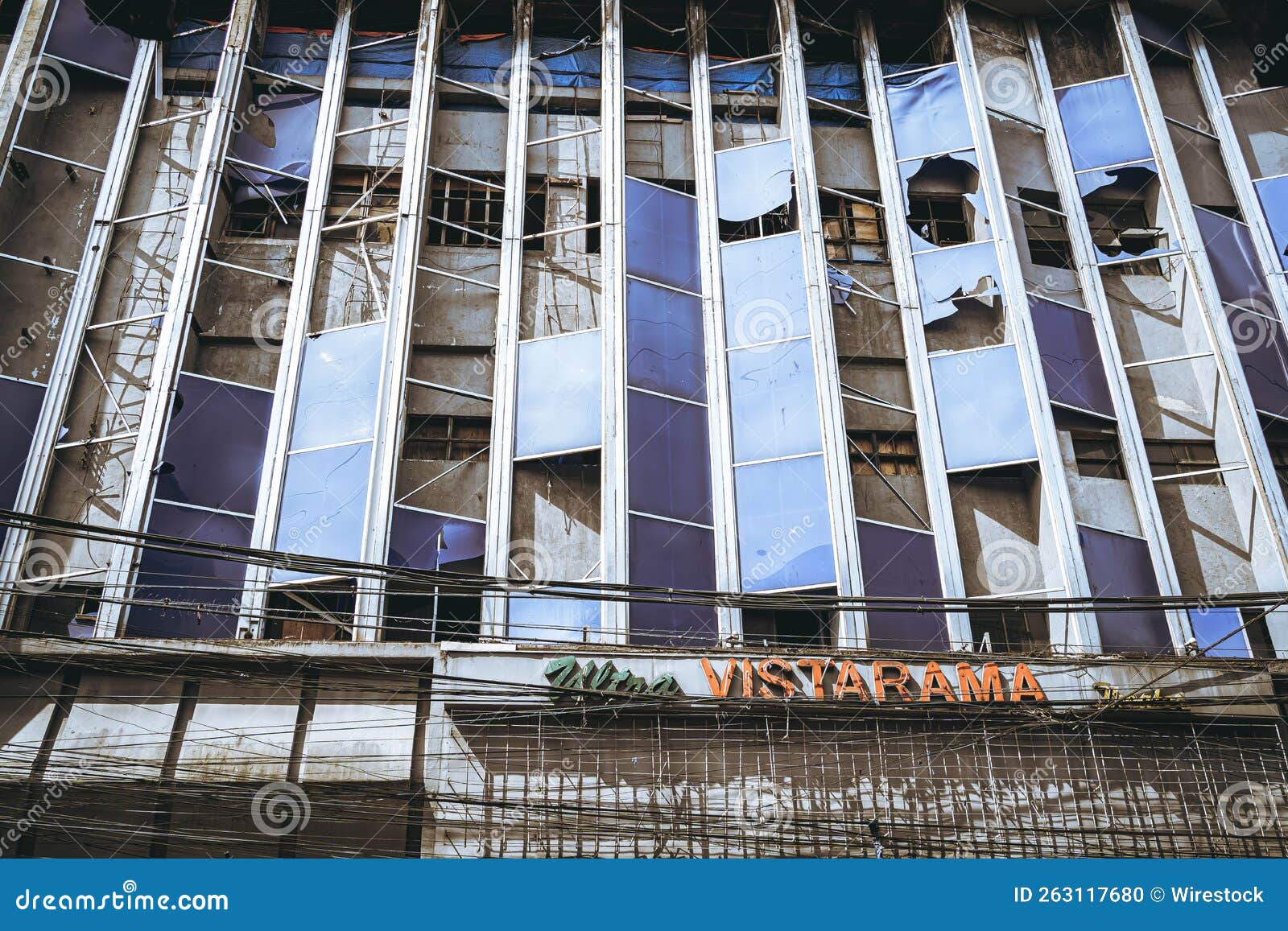 View of an Old Building with Broken Windows in the Philippines ...