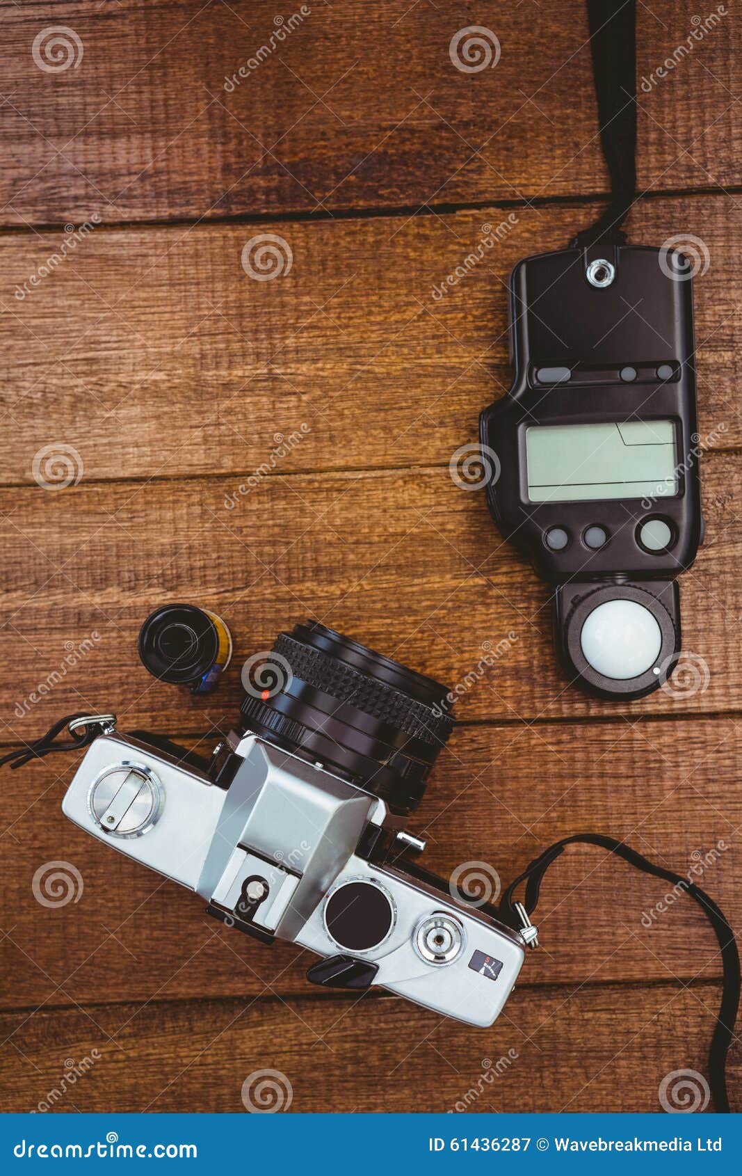 View of an Old Camera with Photo Flash Stock Image - Image of parquet ...