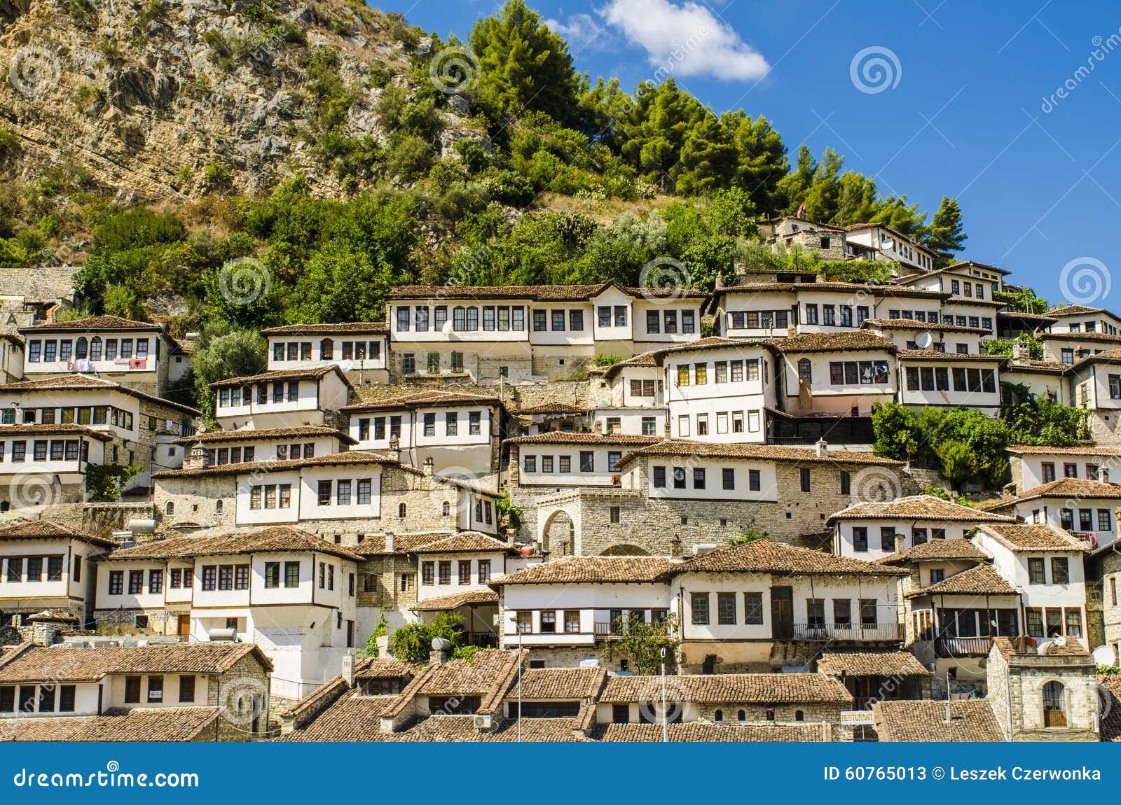 View at Old City of Berat in Albania Stock Image - Image of downtown ...