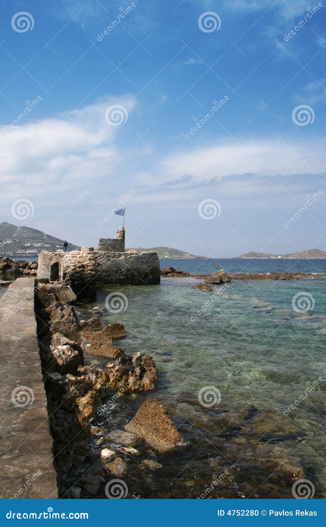 View of Old Fort -Paros Island, Greece Stock Photo - Image of leisure ...