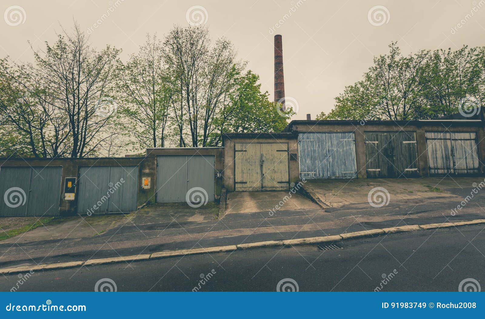 View of the Old Garages / Vintage Effect Stock Image - Image of ...