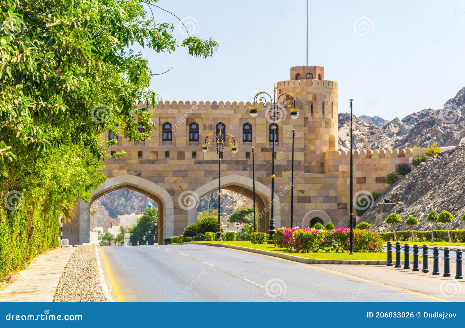 View of the Old Gate To the Old Town of Muscat, Oman Stock Photo ...