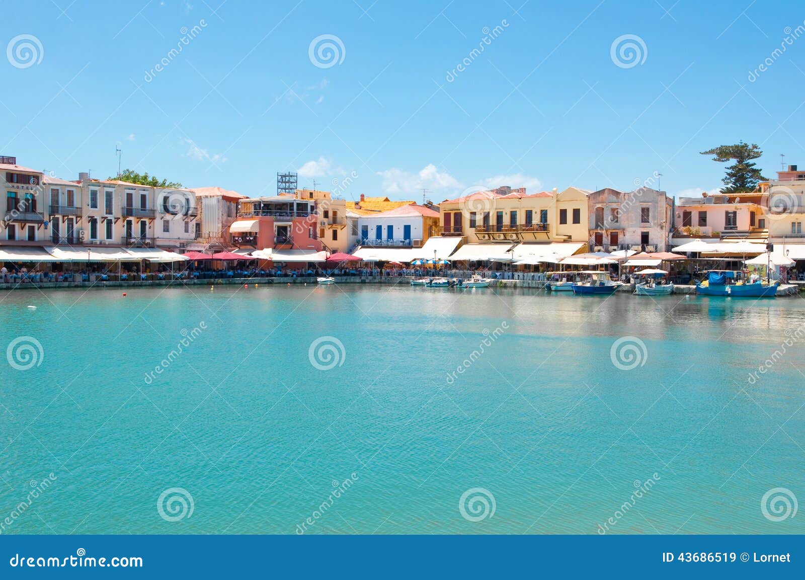 View of the Old Harbour. Rethymno, Crete Island, Greece. Stock Image ...