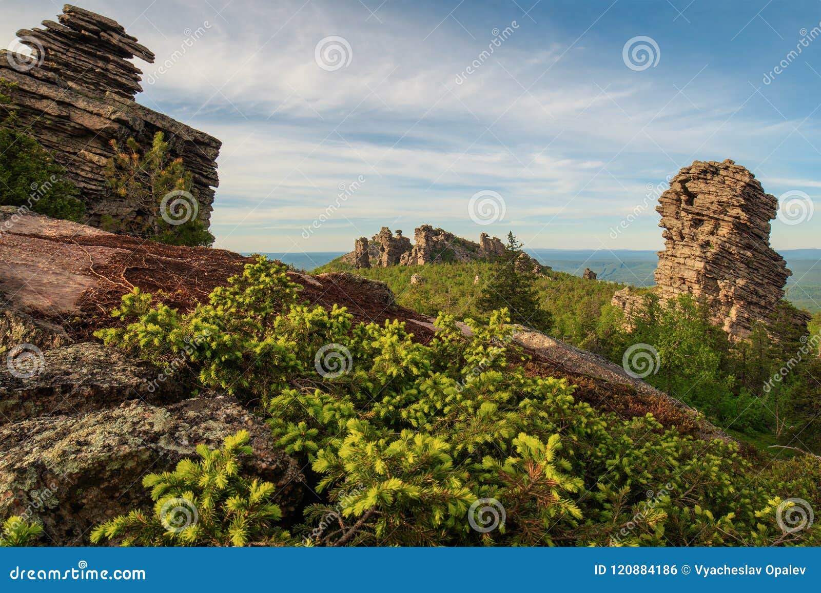 View on Old Mountains. Ural. Landscape. Stock Photo - Image of ...