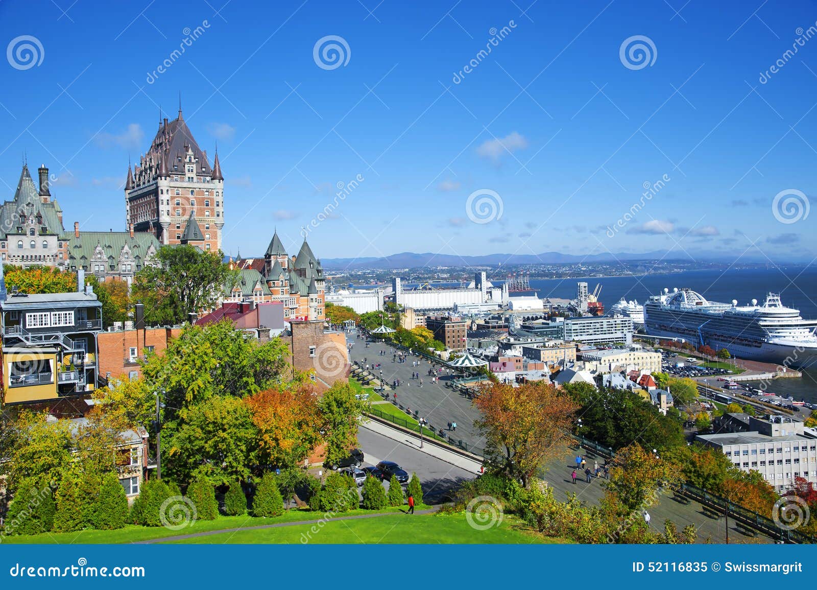 View of Old Quebec and the Chateau Frontenac, Quebec,Canada Editorial ...