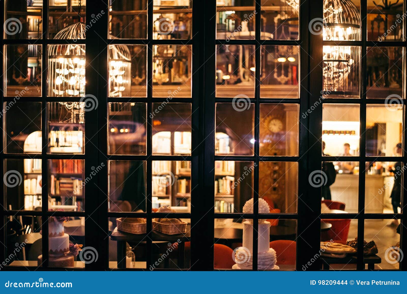 View on old retro windows stock photo. Image of cafe - 98209444