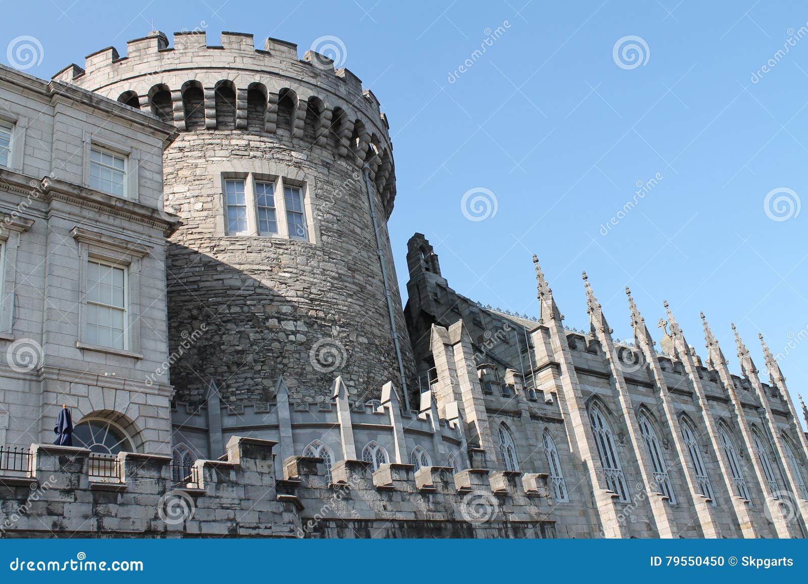 View of Old Round Tower of Dublin Castle Stock Photo - Image of city ...