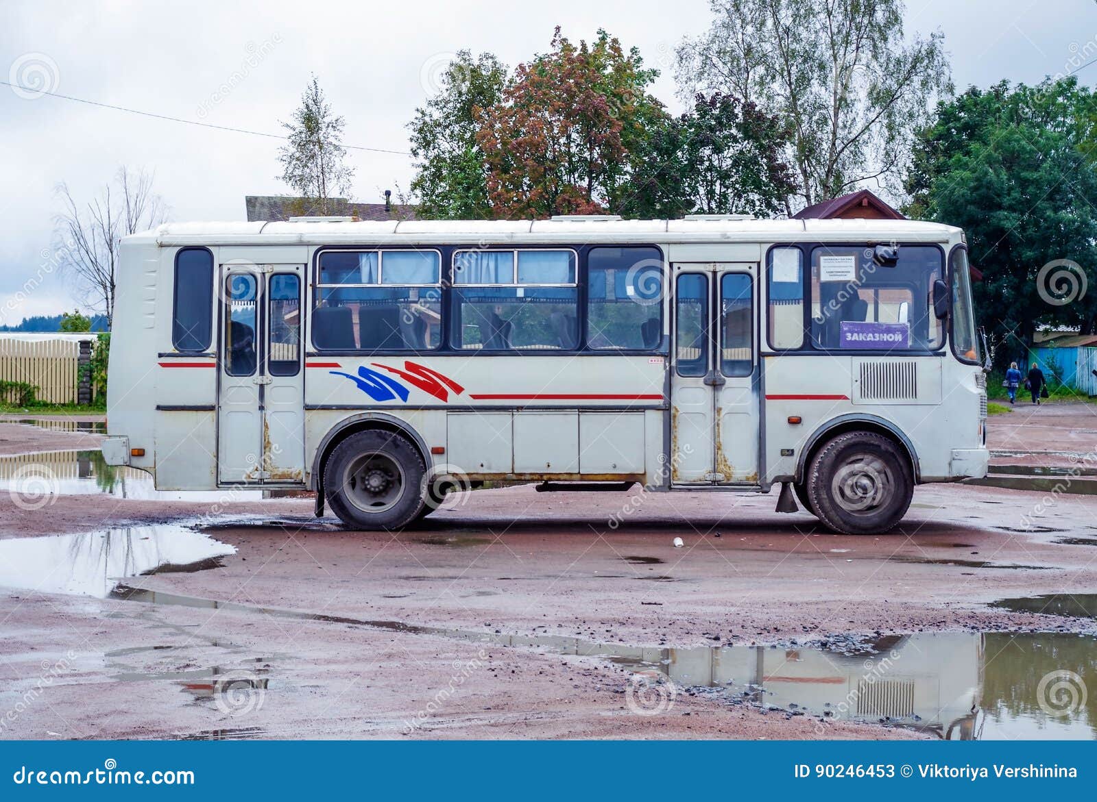 View of the Old Russian Bus Brand PAZ, Standing in the Village Stock ...