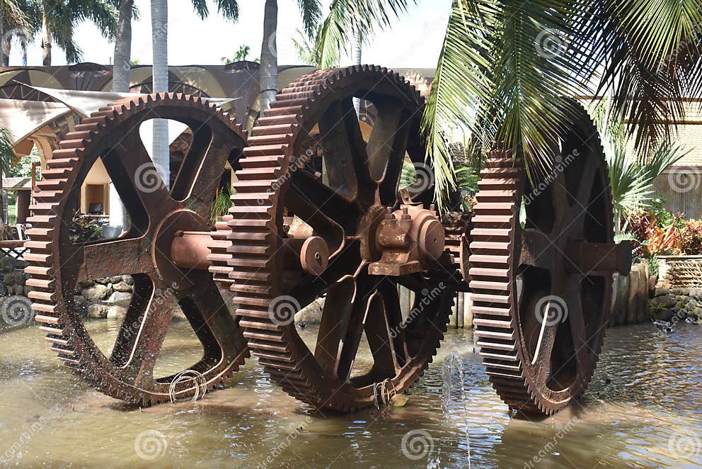 View of Old and Rustic Gear Monument in a Park Stock Photo - Image of ...