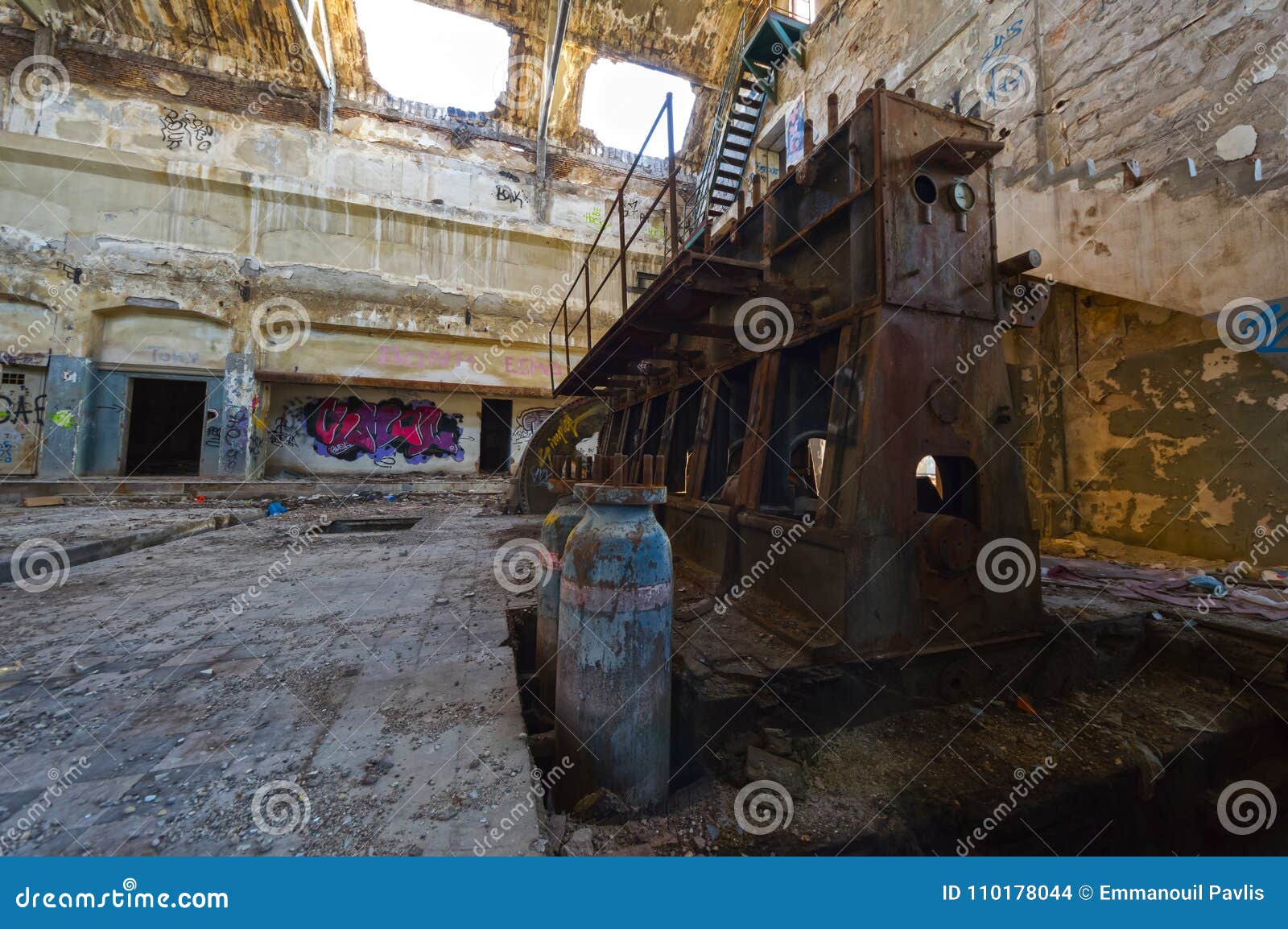 Old Rusty Engine in an Abandoned Industrial Building Editorial Stock ...