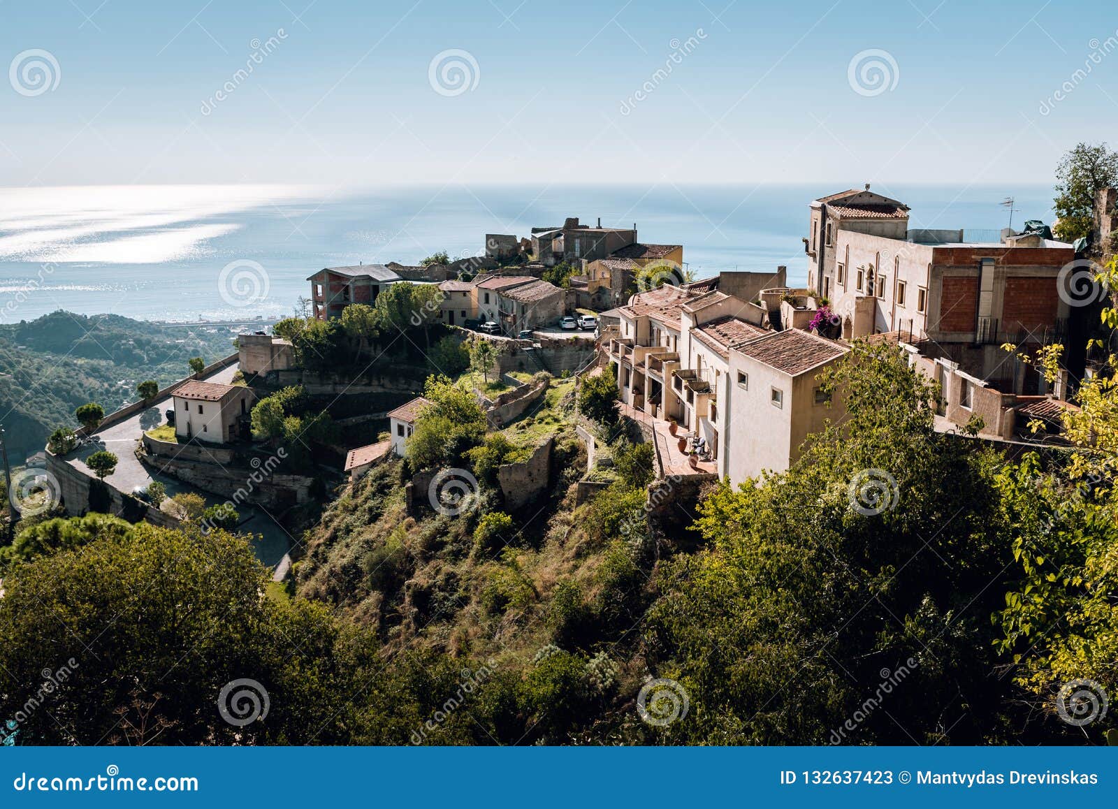 The View of Old Savoca Village in Sicily, Italy Stock Image - Image of ...