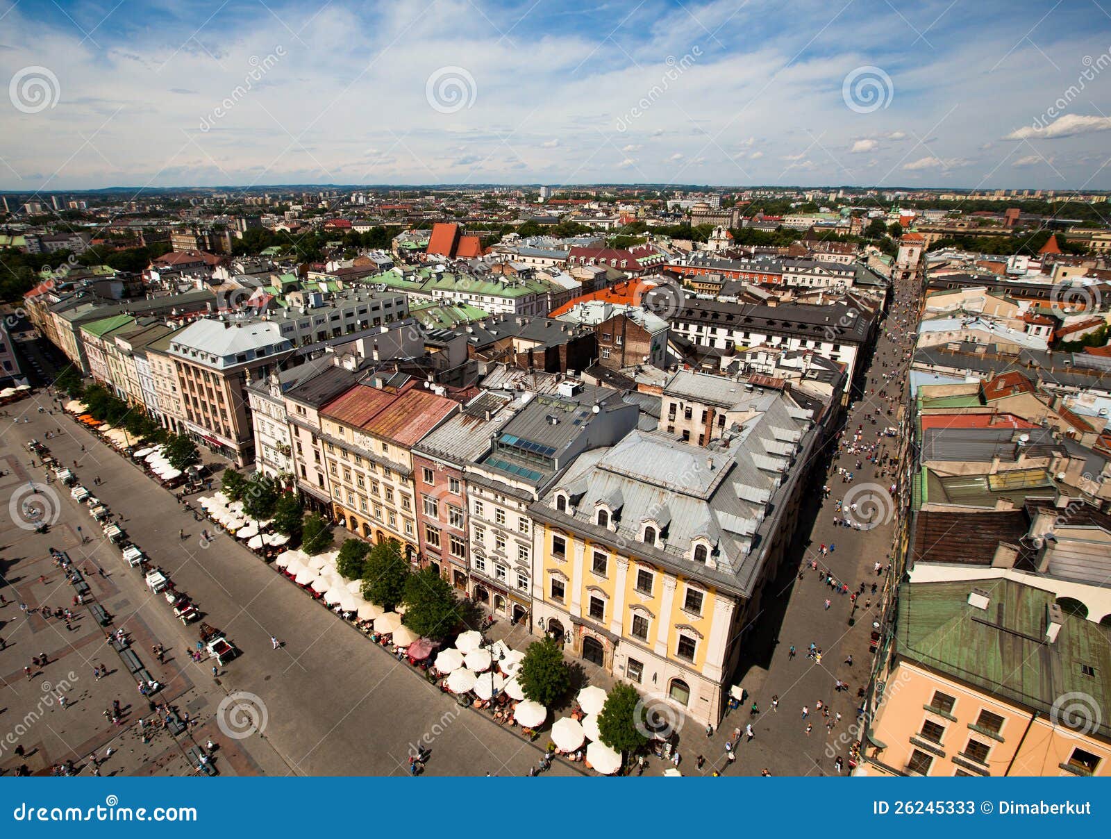 View of the Old Town of Cracow Stock Image - Image of journey, church ...