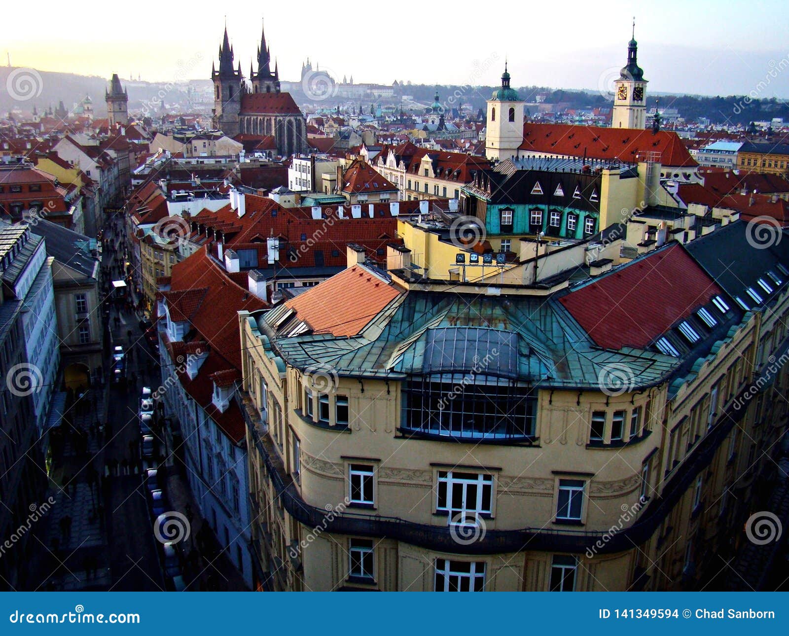 Prague from above stock photo. Image of historic, prague - 141349594