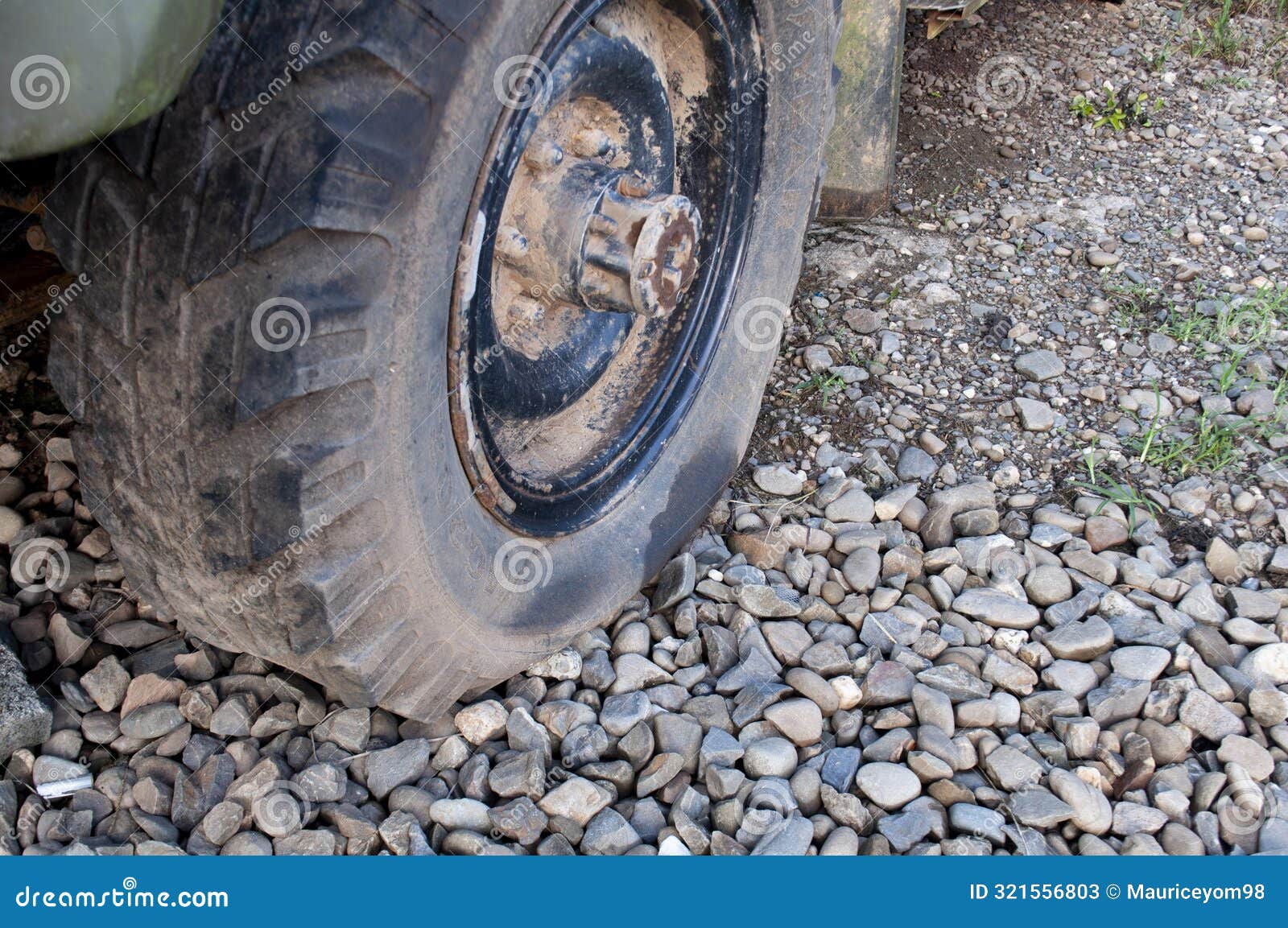 View of an Old Truck Flat Tyre. Stock Image - Image of symbol, repair ...