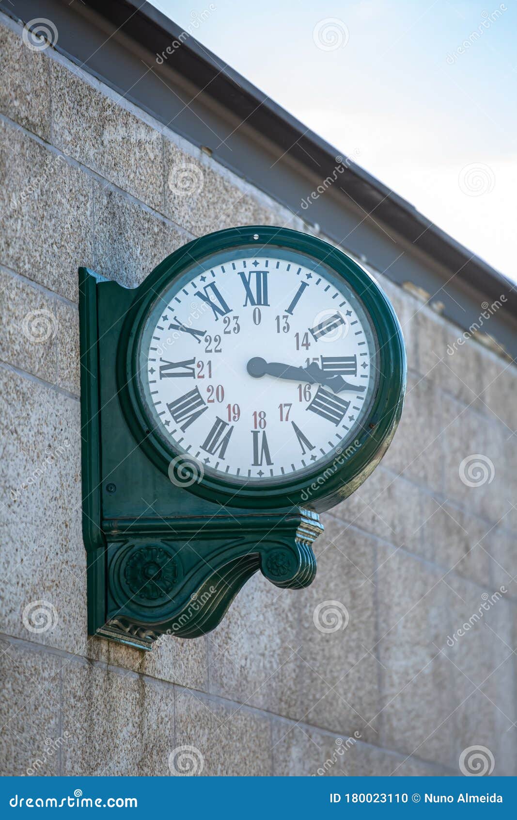 View of a Old Vintage Clock Wall, Classic British Style and Ornamented ...