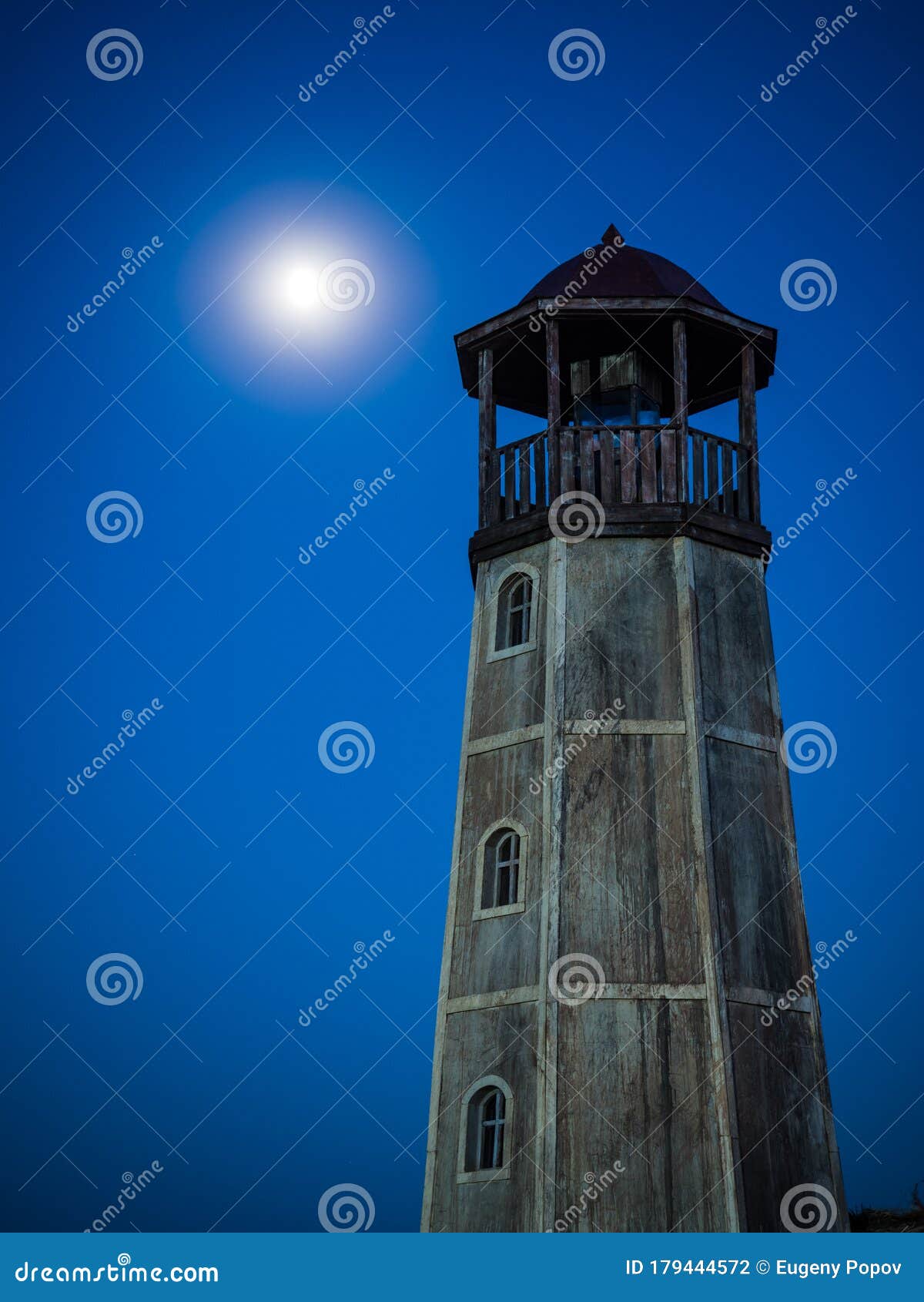 View of the Old Vintage Lighthouse during the Night Stock Photo - Image ...
