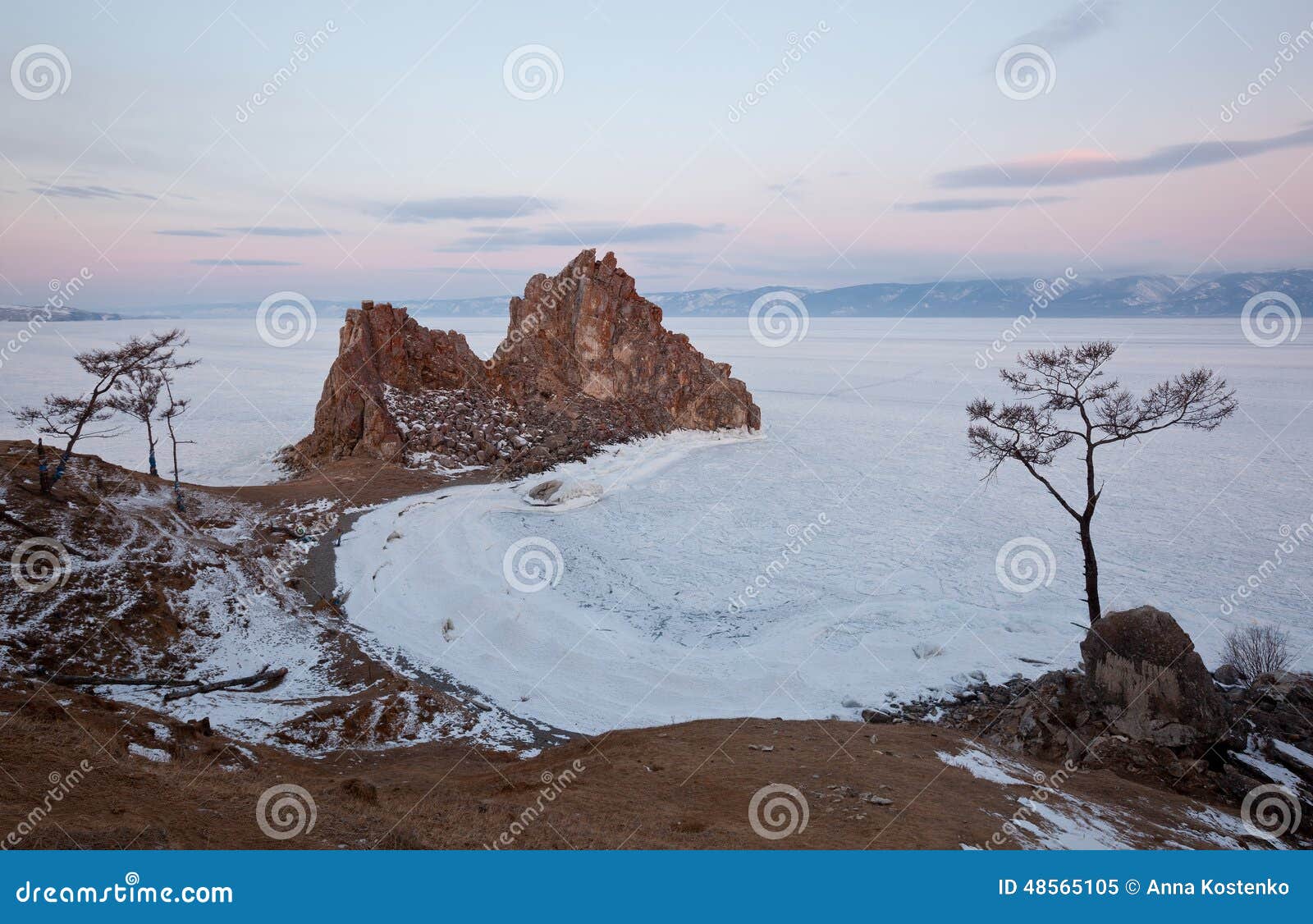 View from Olkhon Island at Baikal Winter Stock Image - Image of russia ...