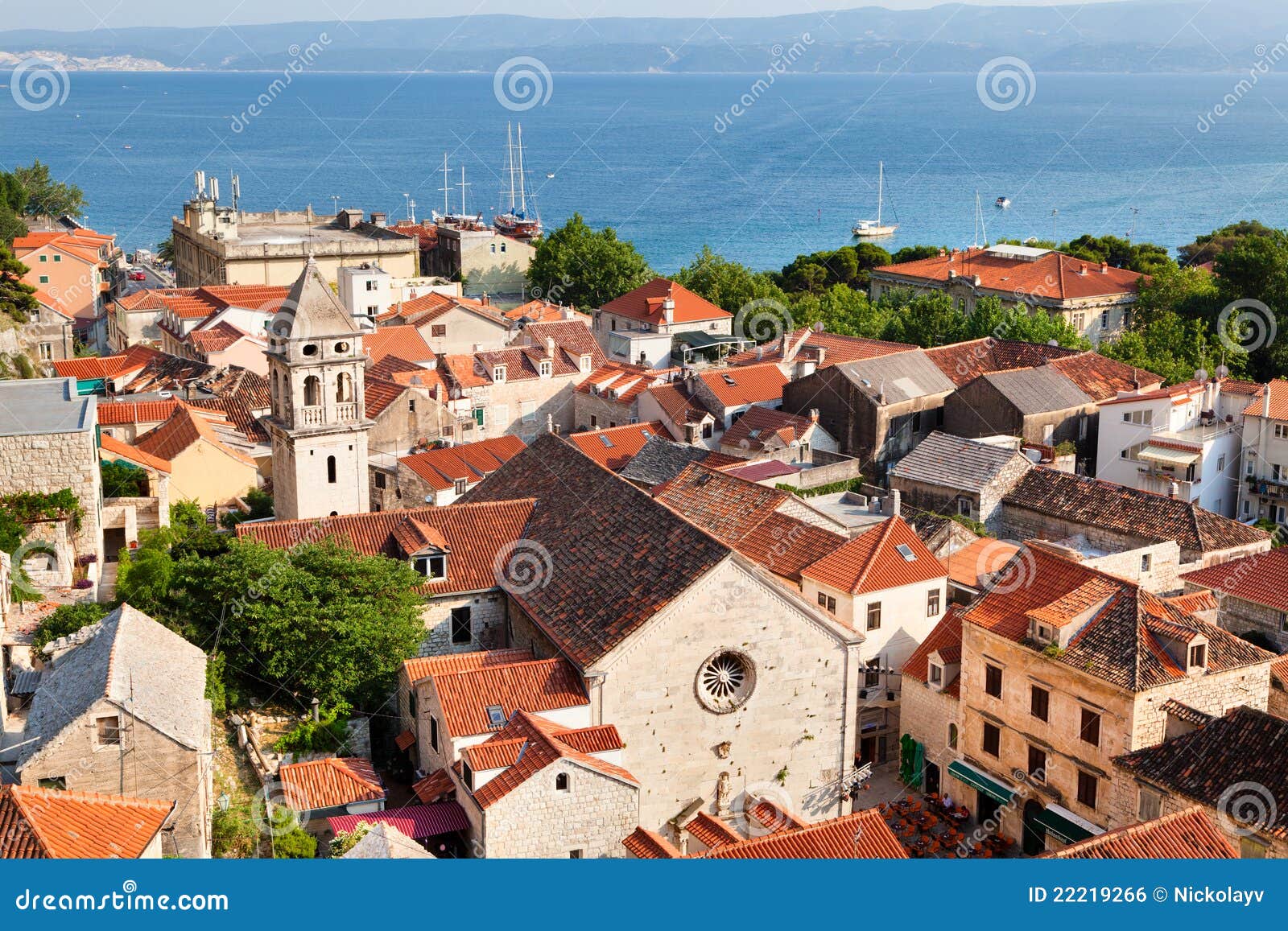 View of Omis Croatian City Downtown Stock Photo - Image of catholic ...