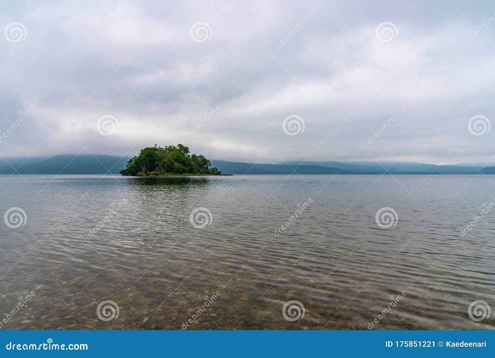 View of One Small Island on Surface Stock Image - Image of background ...