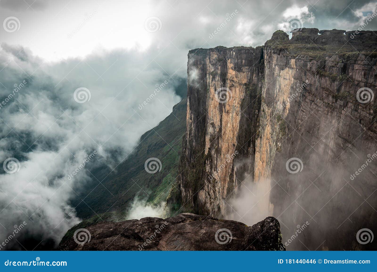 View of One of the Walls of the Tepuy Roraima, Venezuela Stock Photo ...