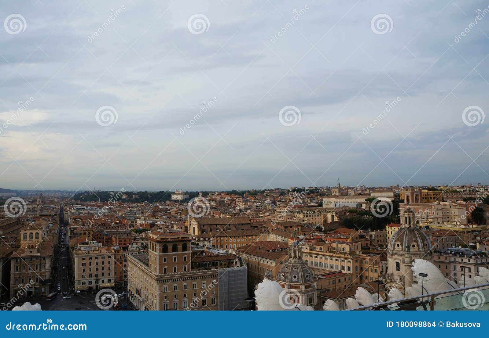 View Onto Rome from the Hill Stock Photo - Image of landscape ...