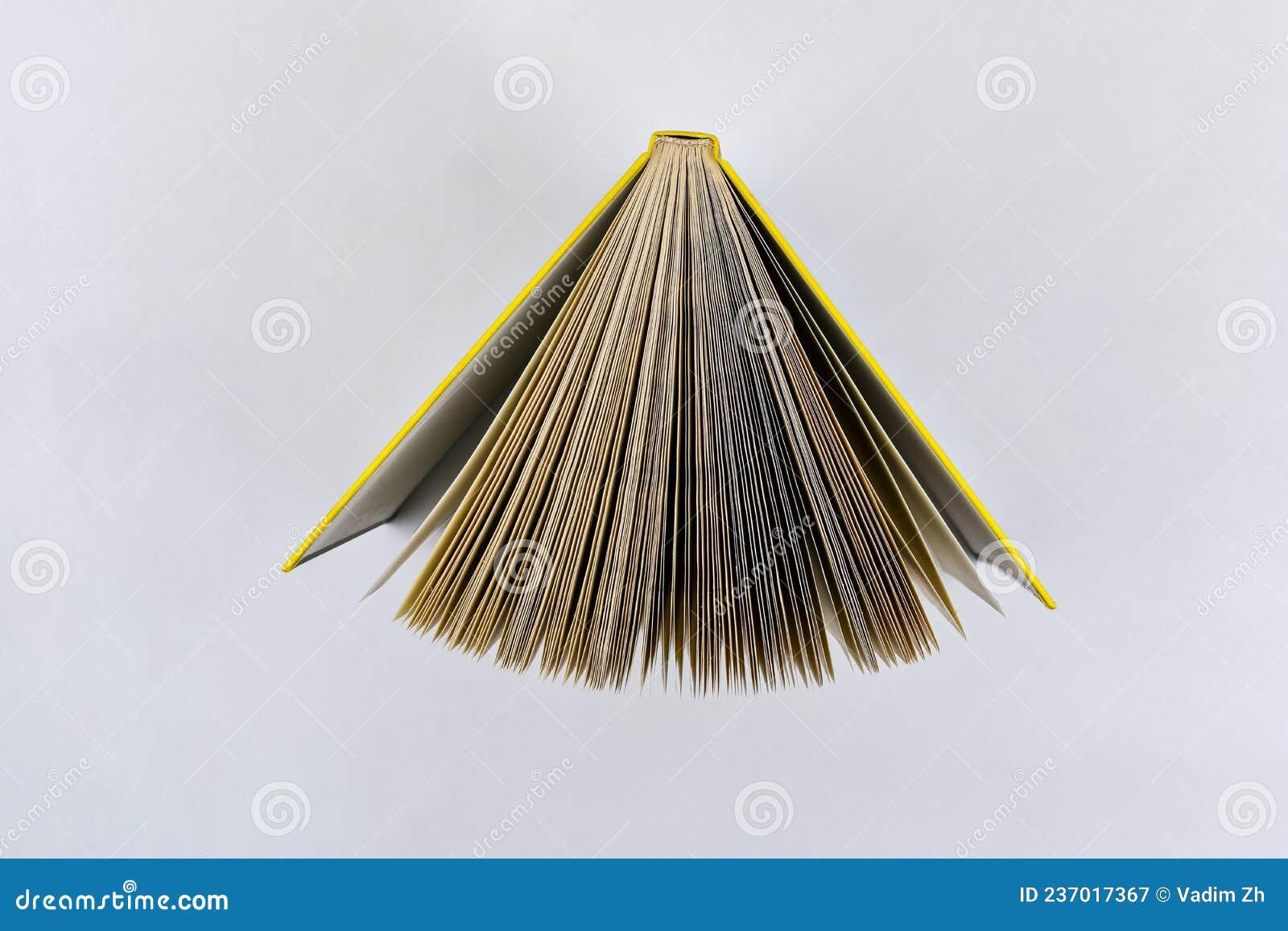 View on Open Book Directly Above on White Background Stock Image ...