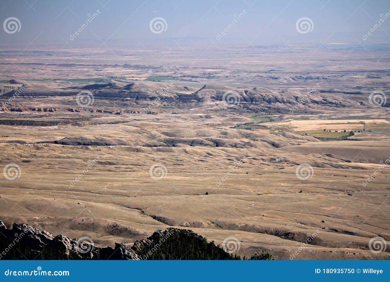 View of the Open Fields in Wyoming Stock Photo - Image of pavement ...