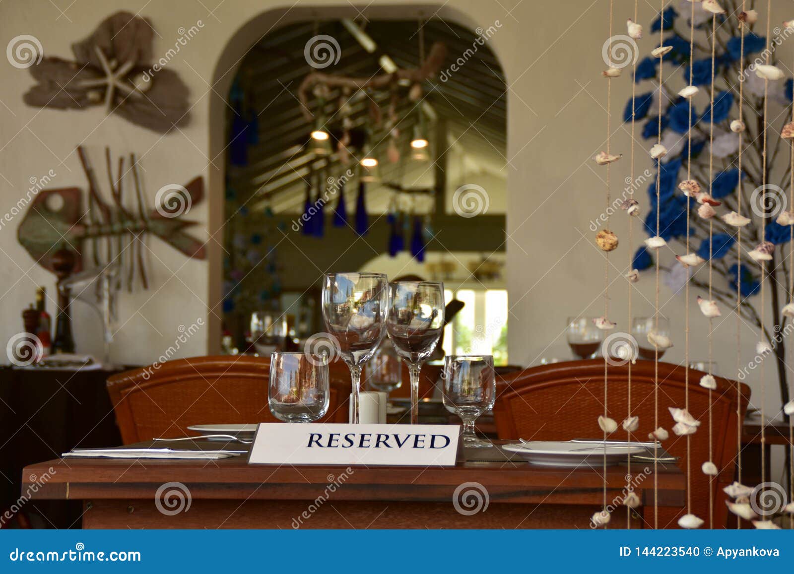 View into Open Space Restaurant Stock Photo - Image of food, island ...