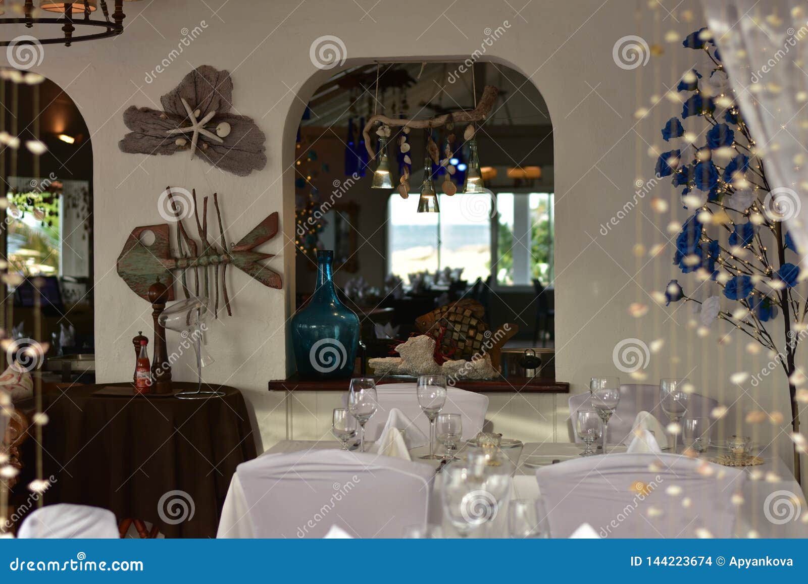 View into Open Space Restaurant Stock Photo - Image of lunch, island ...
