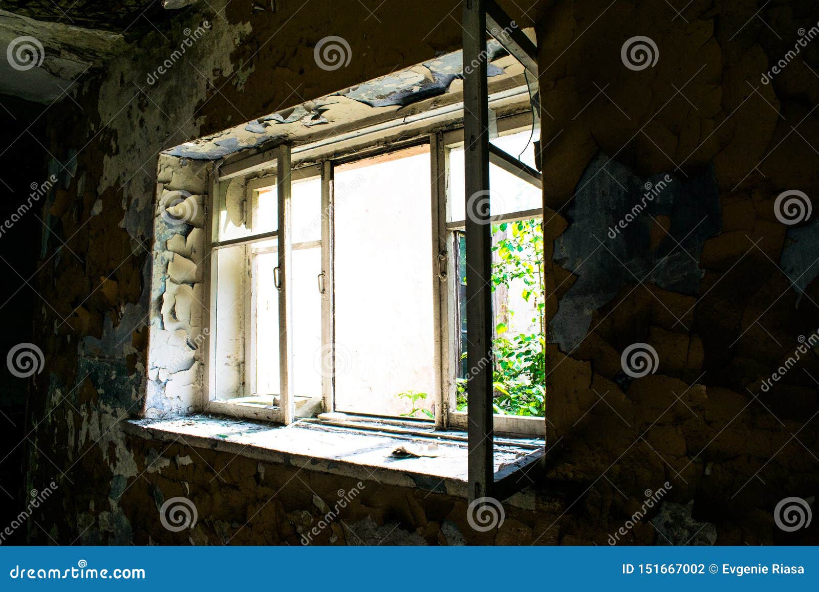 View from the Window in an Old Abandoned House Stock Photo - Image of ...