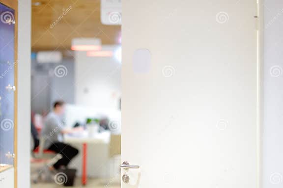 View of the Openspace Across of Opened Door of Office. Modern Design of ...