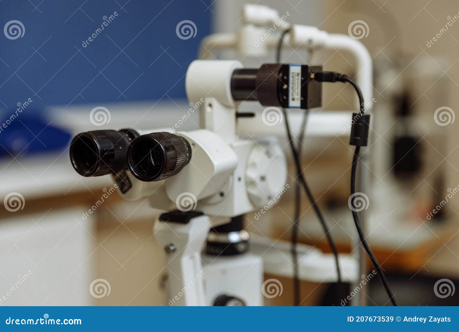 View Of The Ophthalmic Microscope On The Table In The Ophthalmologist`s ...