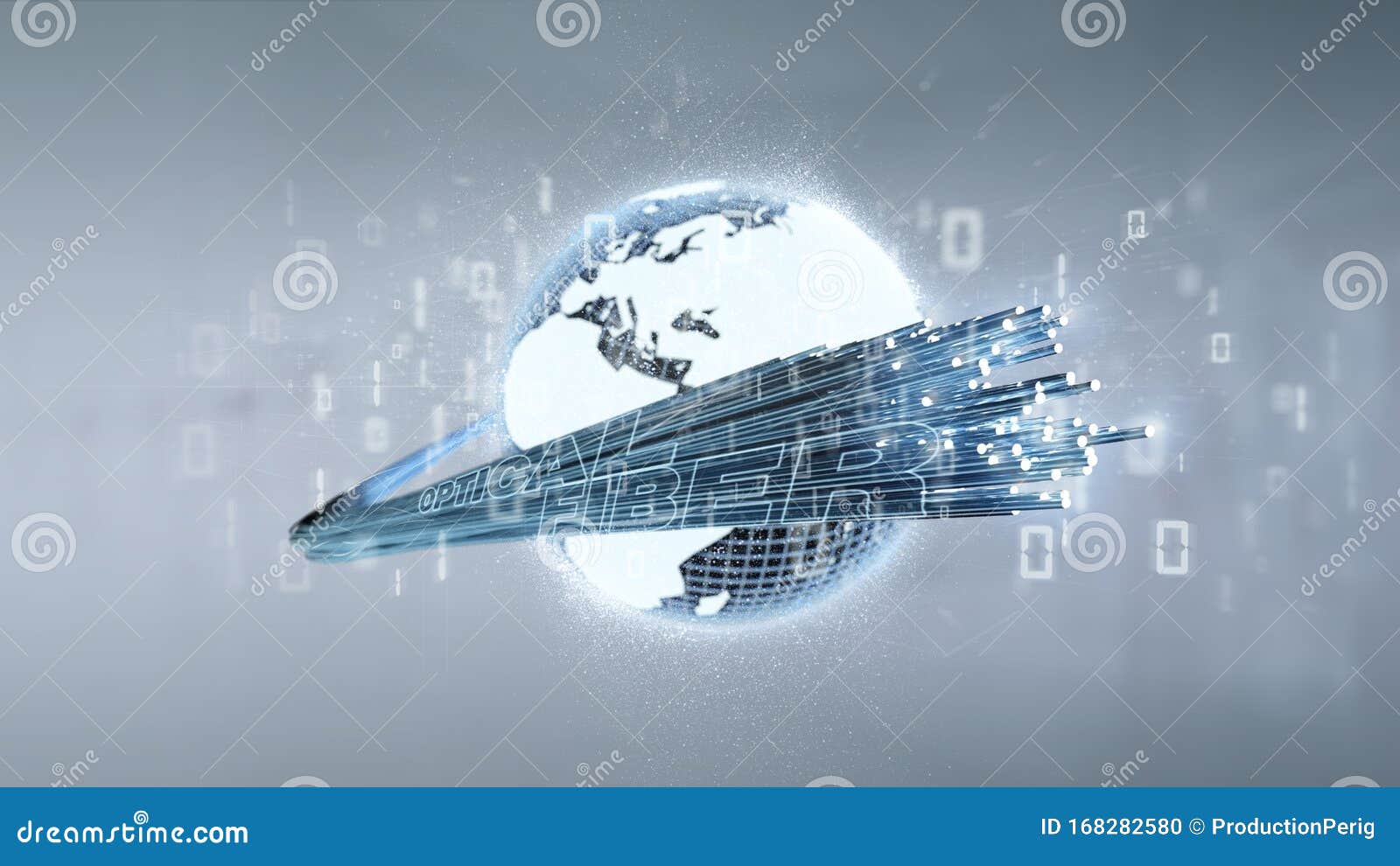 Optical Fiber Connection - 3d Rendering Stock Illustration ...