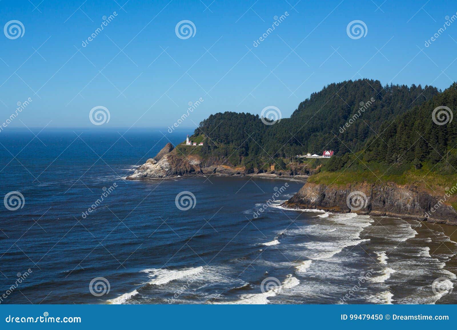 View of the Oregon Coast Line Stock Photo - Image of vista, coastal ...