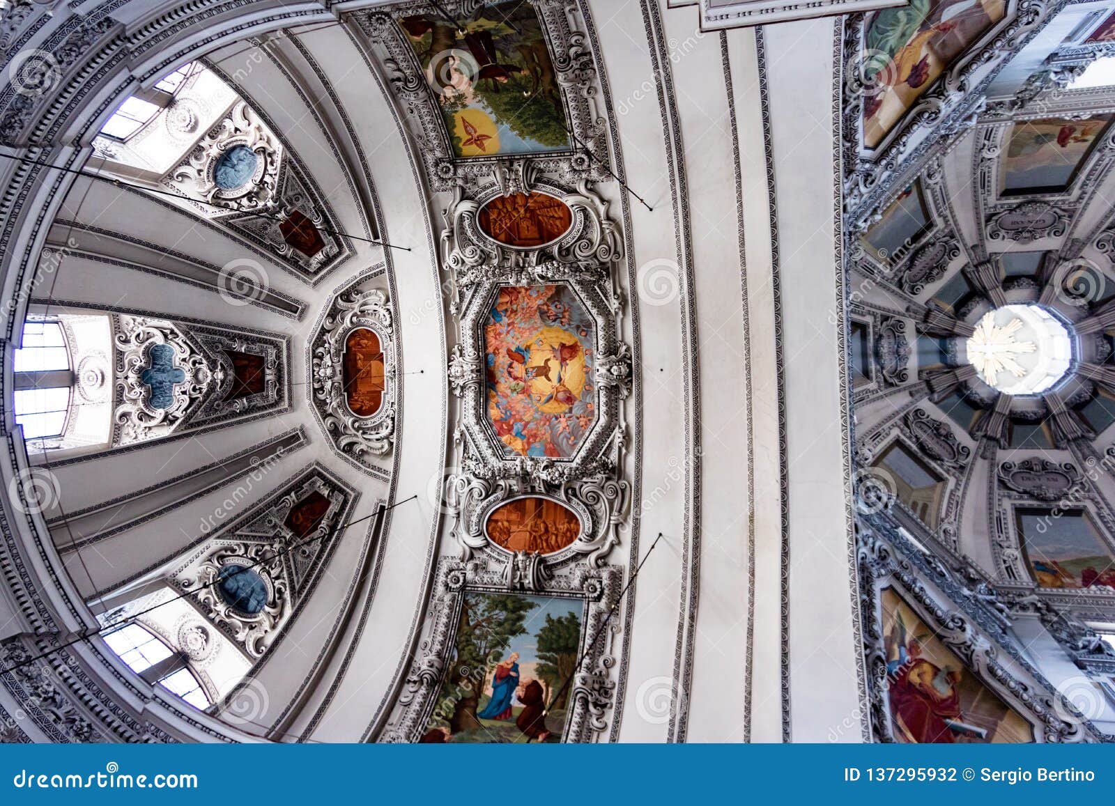 Church ceiling stock photo. Image of painting, church - 137295932