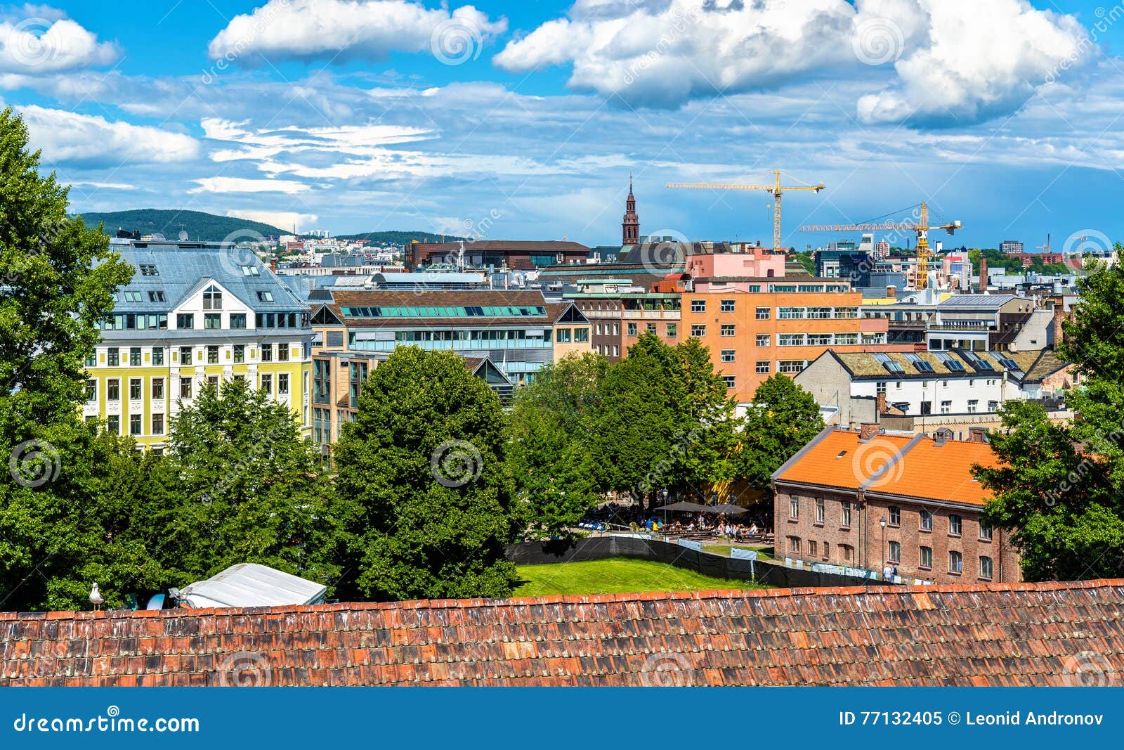 View of Oslo city centre stock image. Image of cityscape - 77132405