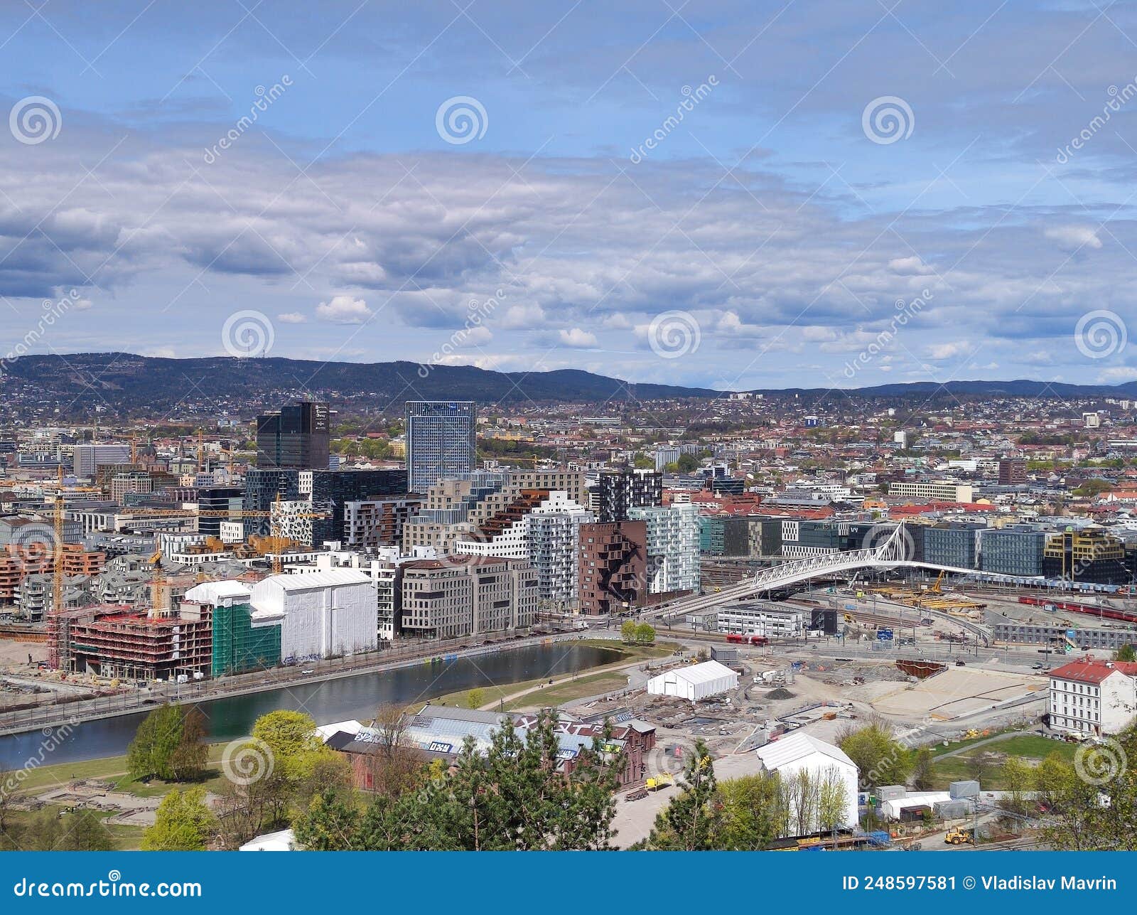 View of Oslo from Ekeberg Park, Norway Stock Image - Image of white ...
