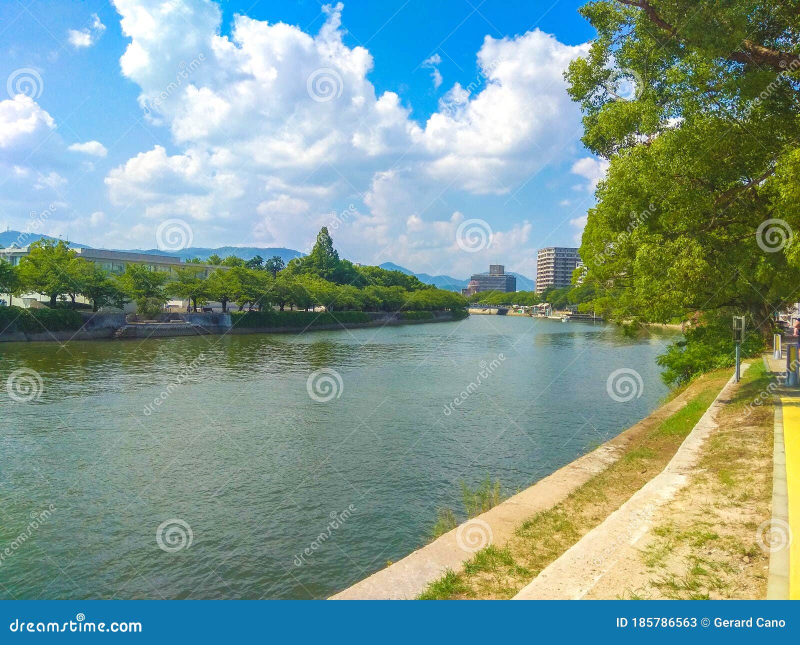 View of the Ota River in Hiroshima Stock Image - Image of water ...