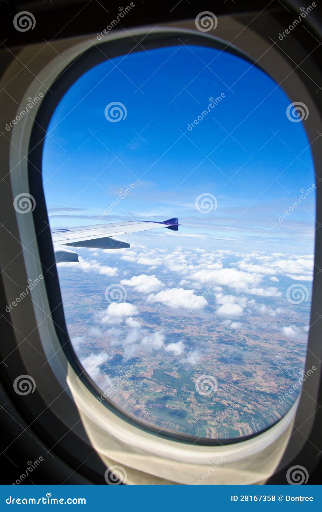 View Out of Airplane Airplane Wing in Flight Stock Photo - Image of ...