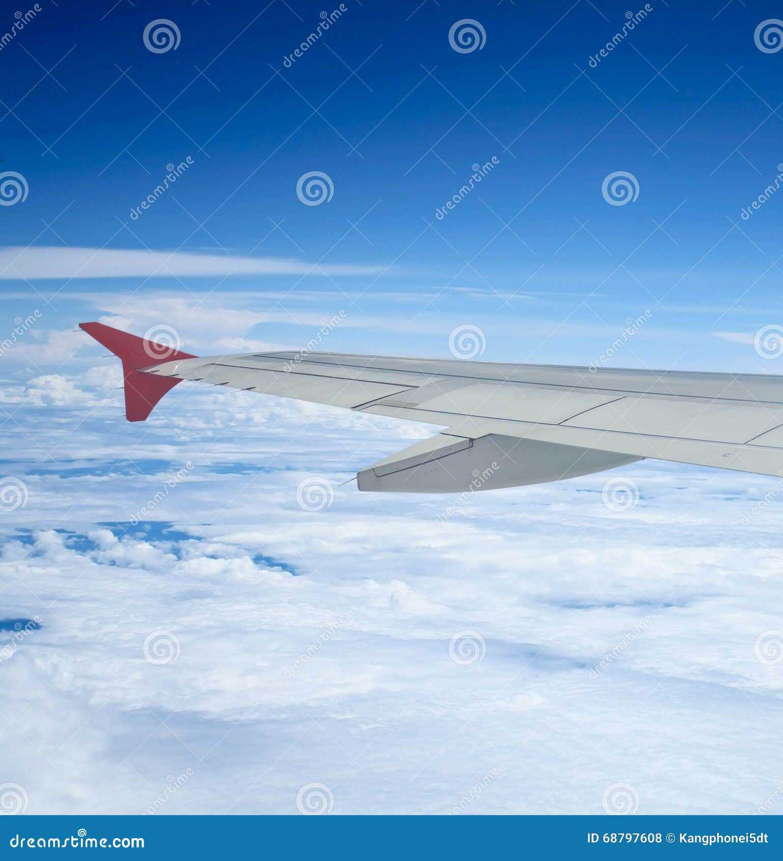 View Out of Airplane Airplane Wing in Flight Stock Photo - Image of ...