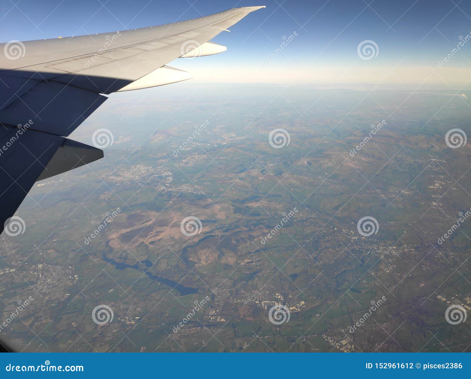 View Out of Plane Window on Amazing Landscape Stock Photo - Image of ...