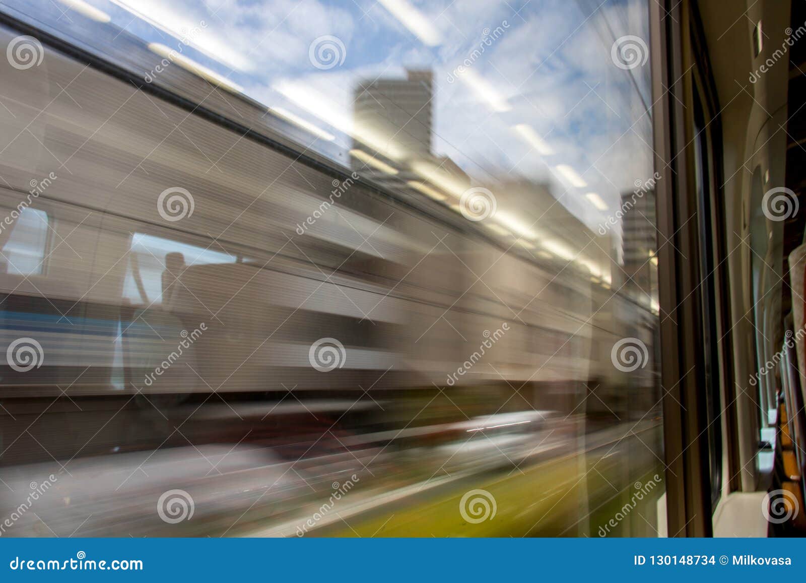 A View Out from the Window of a Train. Stock Photo - Image of ...