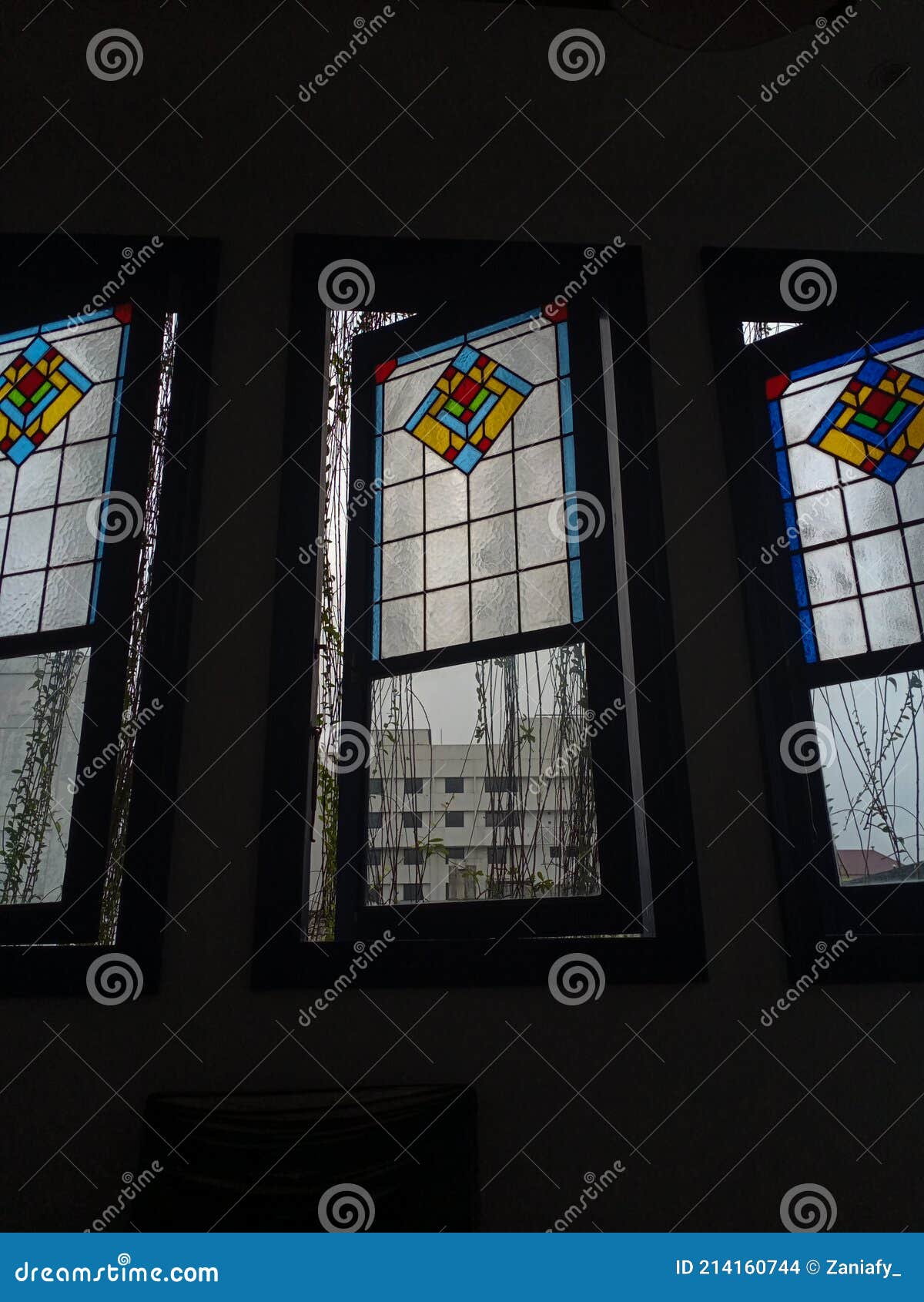 View of the Outer Building from Three Windows Stock Photo - Image of ...