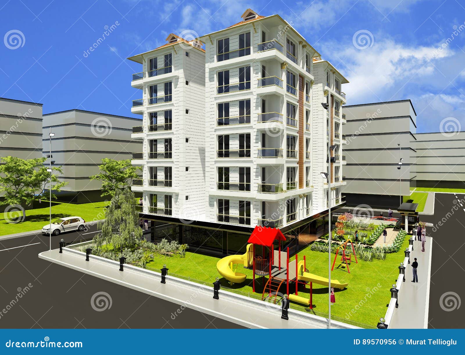 View from Outside of 3D Designed Apartment Stock Photo - Image of ...