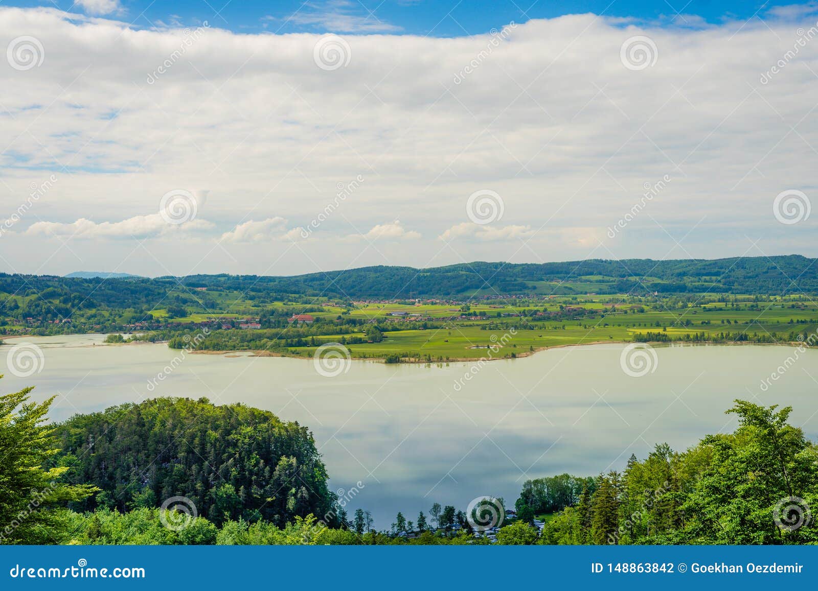 View over alpine foothills stock photo. Image of beautiful - 148863842