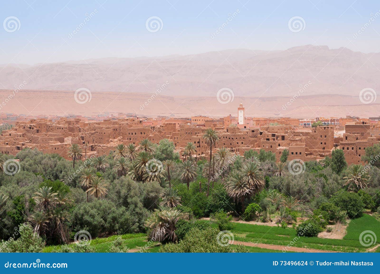 View Over the Ancient City and Oasis of Tinghir in Morocco Stock Photo ...
