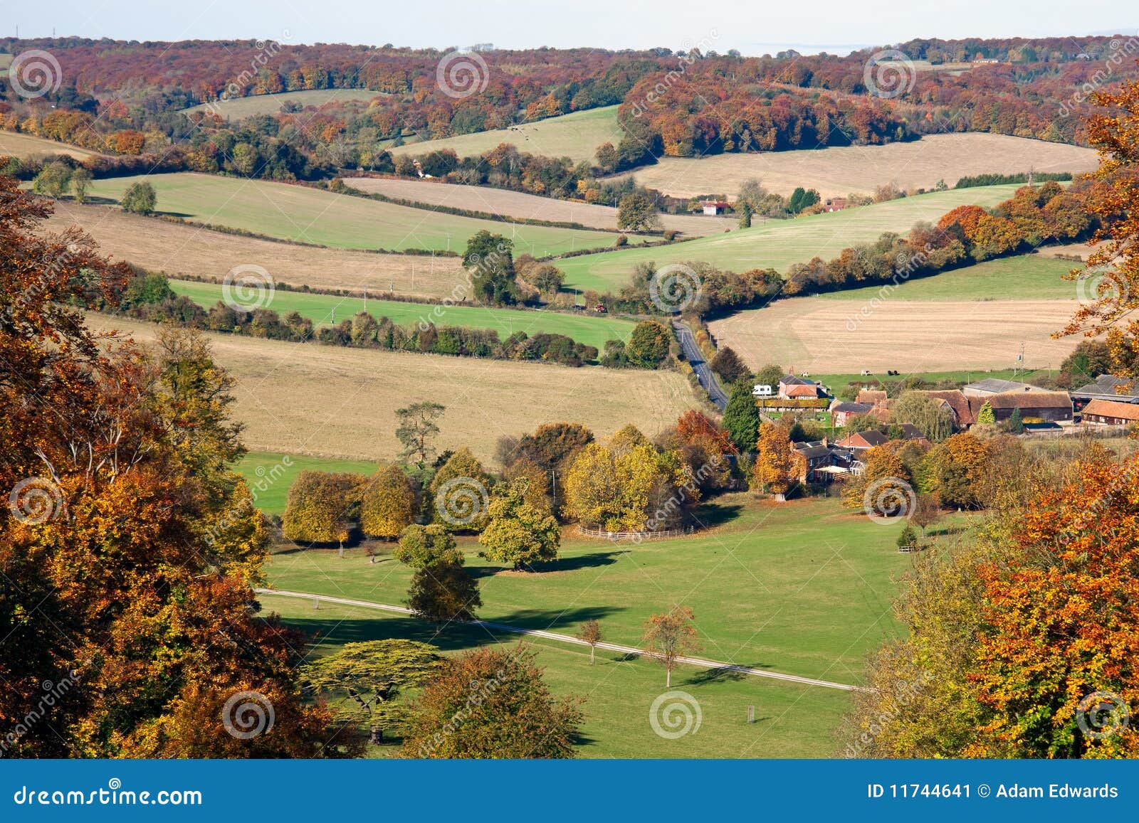 View Over an Autumn Landscape in England Stock Image - Image of ...